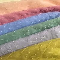 China 100-250gsm Polyester Tulle Fabric Polka Dot Jacquard Crinkle Pleated Fabric for sale