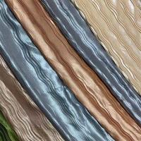 China Sustainable Crepe Woven Fabric Shiny Stretch Plisse Pleated Satin Fabric Stripe for sale