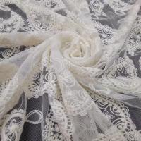 China Water Soluble White Coloured Embroidery Fabric Polyester Cotton Lace Material for sale