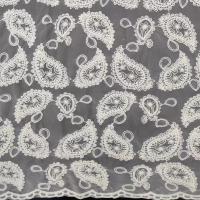 China Water Soluble White Coloured Embroidery Fabric Polyester Cotton Lace Material for sale