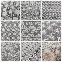 China Customized Tulle Net Flower Lace Coloured Embroidery Fabric Water Soluble for sale