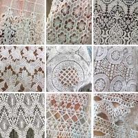 China Three Dimensional 115cm Coloured Embroidery Fabric Net Yarn White Lace for sale