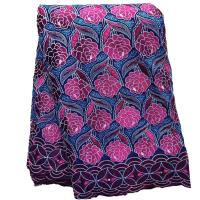 China Switzerland Embroidered African Lace Print Cotton Fabric 125-145cm for sale