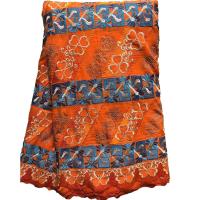China Polyester Cotton 145cm Coloured Embroidery Fabric Rhinestones Voile Lace Material for sale