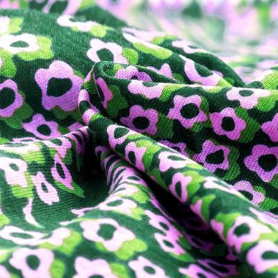 China 170gsm Organic Cotton Stretch Knitted Fabric Floral Dot Printed For Garments for sale