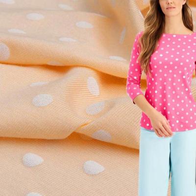 China Custom 150cm 185gsm Polka Dot Knit Fabric 6% Spandex 47% Cotton 47% Modal for sale