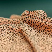 China Leopard Dot Printed 180cm Rib Stretch Knitted Fabric Polyester Cotton Dress Fabric for sale