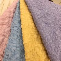China 180-300gsm 100% Polyester Pleated Stretch Knitted Fabric Plain Crinkle Material for sale