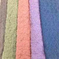 China 180-300gsm 100% Polyester Pleated Stretch Knitted Fabric Plain Crinkle Material for sale