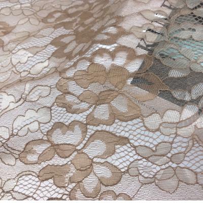 China Yellow Lilac Flowers Embroidered Mesh Lace Fabric 150cm width for sale