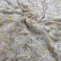 China 100% Polyester Chiffon Floral Embroidered Mesh Lace Fabric 130cm  Sustainable for sale