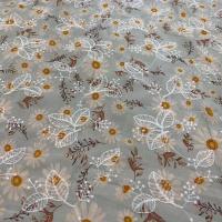 China 100% Polyester Chiffon Floral Embroidered Mesh Lace Fabric 130cm  Sustainable for sale