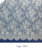 China Nylon Mesh Eyelet White Chantilly Eyelash Lace Fabric For Bridal for sale