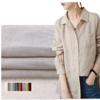 China Wrinkle Free Dyed 60*60 Plain Woven Linen Fabric 105gsm Linen Shirt Cloth for sale