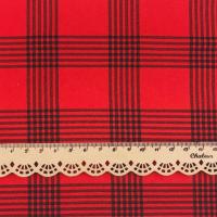 China Woven 200gsm 40s Red Check And Stripe Fabrics Polyester Gingham Fabric for sale