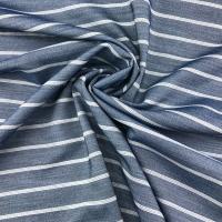 China 180gsm Blue And White Stripe Fabric Viscose Rayon Yarn Dyed TR Type for sale