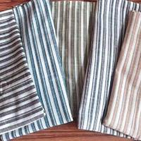 China Breathable 140gsm Yarn Dyed Stripe Knit Fabric Woven Cotton Shirt Fabric for sale