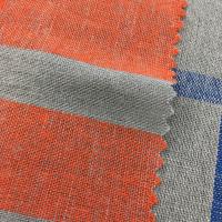 China Stonewashed 80gsm-150gsm Check And Stripe Fabrics Yarn Dyed Linen For Clothing for sale