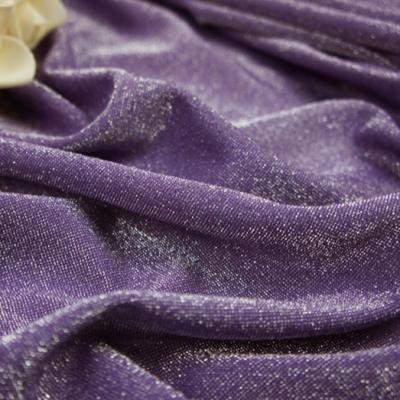 China Bright Pink Shiny Stretch Sequin Knit Fabric 40gsm Lurex Metallic Fabric for sale
