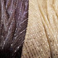 China 145gsm Knitted Glitter Metallic Sequin Fabric 145cm Evening Dress Material for sale