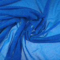 China 150cm Blue Plain Glitter Metallic Jersey Fabric 110gsm Polyester Lurex Fabric for sale