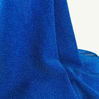 China 150cm Blue Plain Glitter Metallic Jersey Fabric 110gsm Polyester Lurex Fabric for sale
