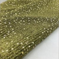 China Classic 147cm Polyester Embroidered Sequin Mesh Fabric For Evening for sale