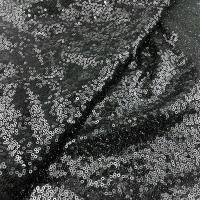 China 110-150gsm Black Tulle Polyester Metallic Sequin Fabric for Garment for sale