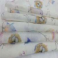 China 100-120gsm Animal Floral Silk Chiffon Fabrics 70% Silk 30% Cotton Blend Material for sale