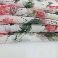 China 100-120gsm Animal Floral Silk Chiffon Fabrics 70% Silk 30% Cotton Blend Material for sale