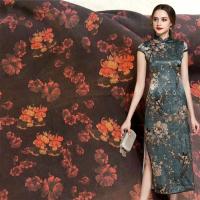 China Custom Printed Sandwashed 27mm Silk Crepe De Chine Fabric Pure Silk Brocade Fabric for sale
