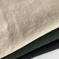 China Soft Breathable Stonewashed Ramie Blend Linen Cotton Fabric Plain Dyed for sale
