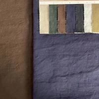 China Soft Breathable Stonewashed Ramie Blend Linen Cotton Fabric Plain Dyed for sale