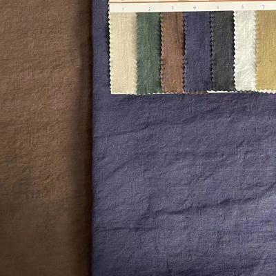 China Soft Breathable Stonewashed Ramie Blend Linen Cotton Fabric Plain Dyed for sale