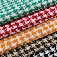 China Polyester Shiner Knitting Houndstooth Suit Tweed Wool Fabric Stock for sale