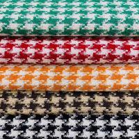 China Polyester Shiner Knitting Houndstooth Suit Tweed Wool Fabric Stock for sale