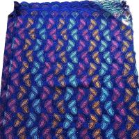 China African Hollow Lace Coloured Embroidered Fabric Switzerland Leaf for sale