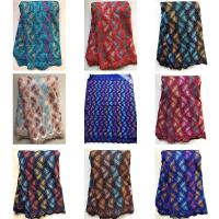 China African Hollow Lace Coloured Embroidered Fabric Switzerland Leaf for sale