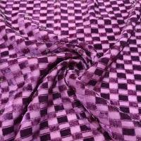 China Metal Glitter Check Knitted Velour Viscose Jacquard Burnt Out Velvet Fabric for sale