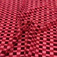 China Metal Glitter Check Knitted Velour Viscose Jacquard Burnt Out Velvet Fabric for sale