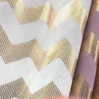 China Polyester Custom Metal Foil Gold Printed Woven Fabric 148cm Width for sale