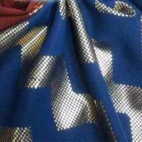 China Polyester Custom Metal Foil Gold Printed Woven Fabric 148cm Width for sale