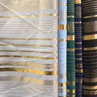 China Polyester Custom Metal Foil Gold Printed Woven Fabric 148cm Width for sale