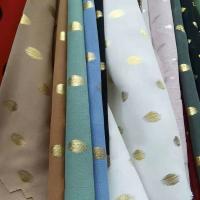 China OEM Bronzing Floral Foil Polyester Woven Fabric Leaf Printing for sale