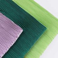 China Supple Stretch Plisse 100% Polyester Pleated Fabric Stripe Fluid 200g for sale