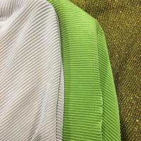 China Fold Glitter Gold Line Striped Pleated Lurex Fabric Plisse Crafts for sale