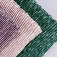 China Fold Glitter Gold Line Striped Pleated Lurex Fabric Plisse Crafts for sale