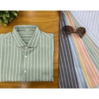 China Shrink Resistant Stripe Yarn Dyed Cotton Men Shirt Fabric Breathable for sale