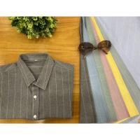 China Shrink Resistant Stripe Yarn Dyed Cotton Men Shirt Fabric Breathable for sale