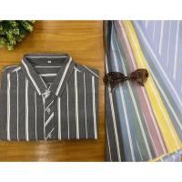 China Shrink Resistant Stripe Yarn Dyed Cotton Men Shirt Fabric Breathable for sale
